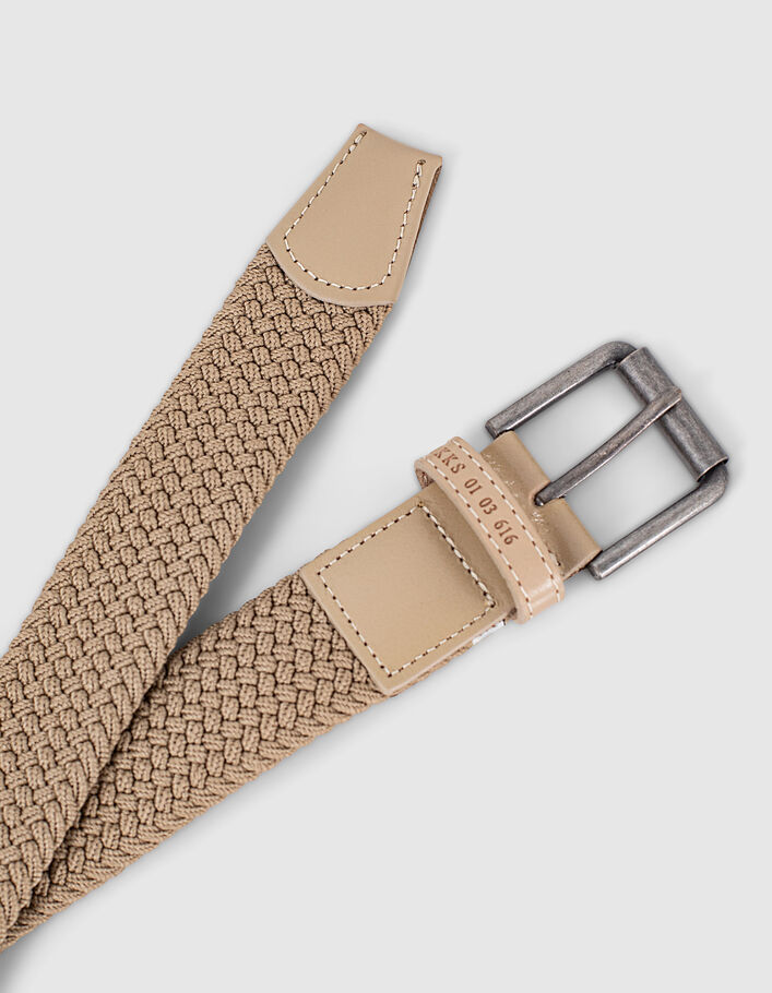 Cinturón trenzado beige Hombre