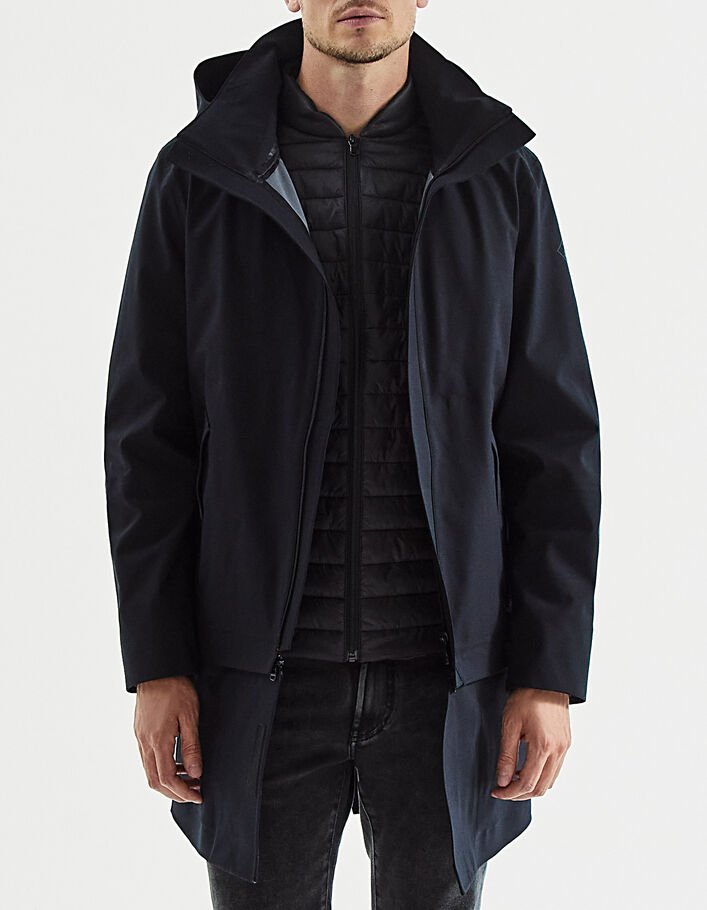 Men’s dark blue WATERPROOF 2-in-1 parka with padded jacket
