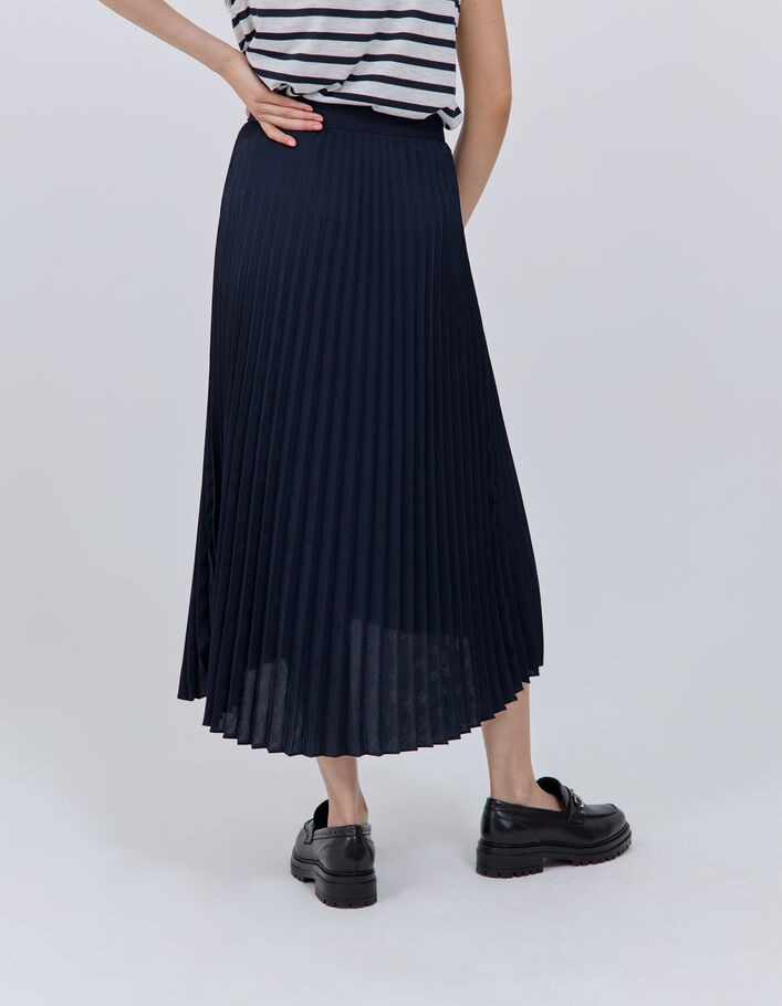 Marine plissé rok jacquardmotief doodshoofden Dames