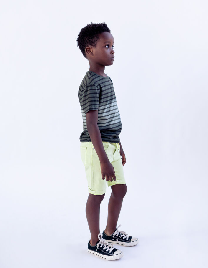 Boys' lime green Bermuda shorts with elasticated waist
