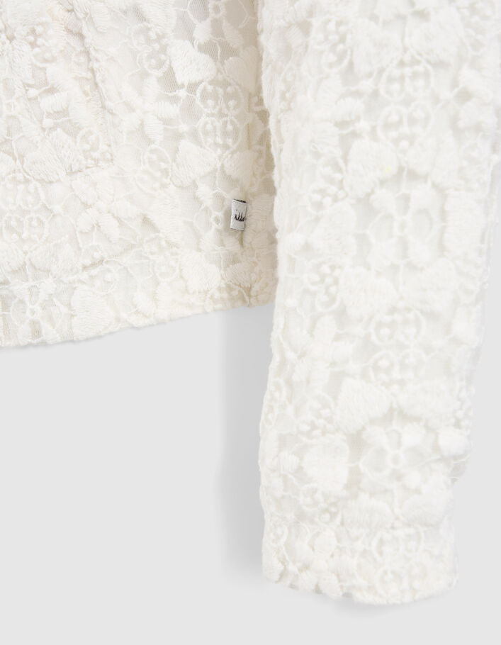 Veste blanc cassé dentelle esprit motard fille
