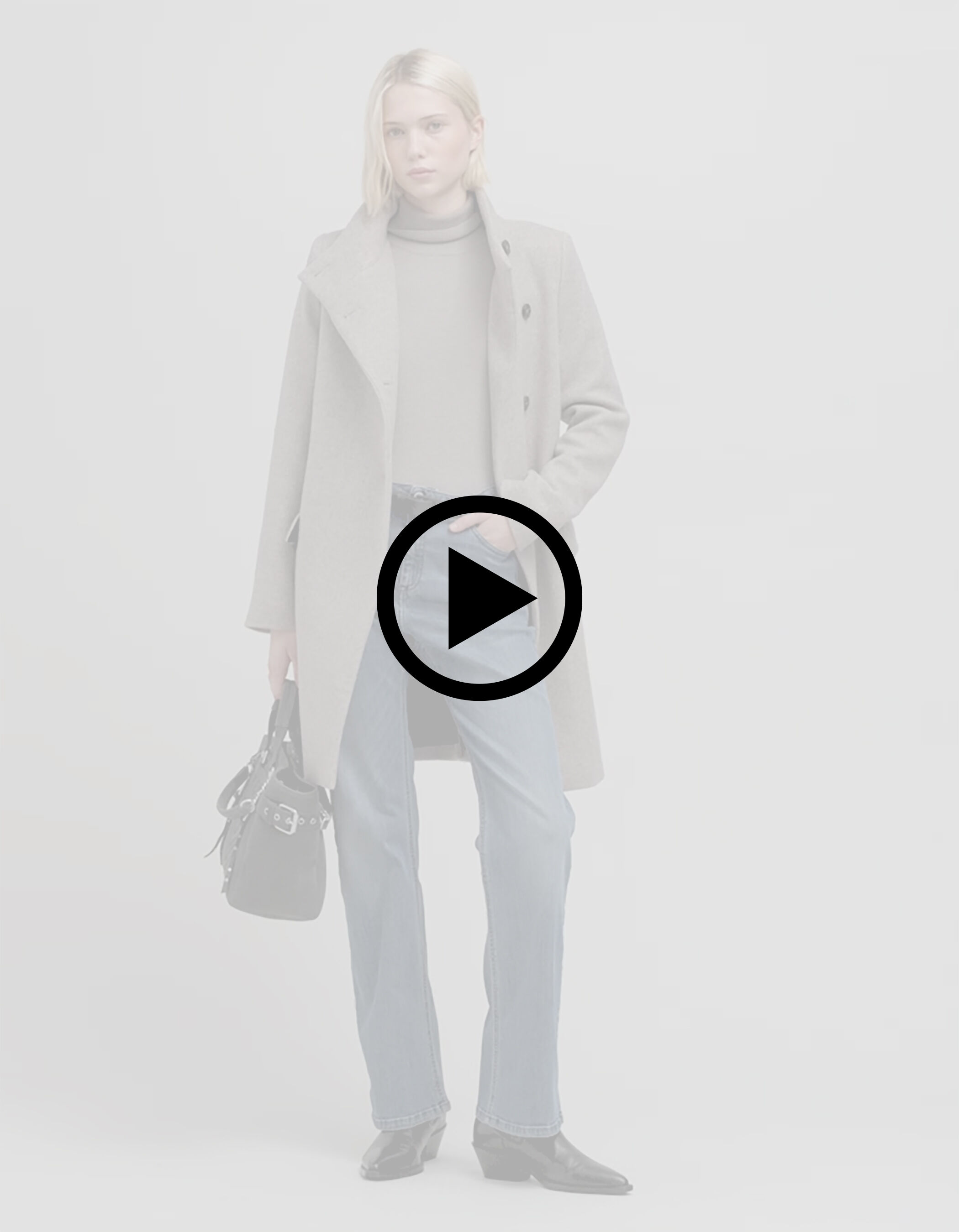 Women's asymmetrical buttoned sesame pea coat IKKS Women's asymmetrical buttoned sesame pea coat IKKS
