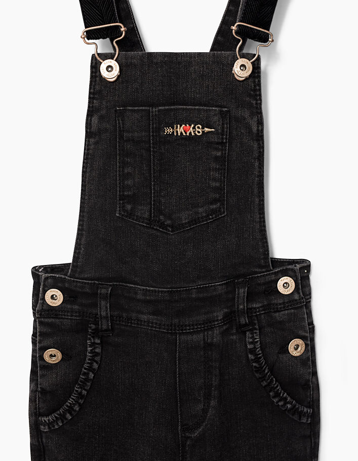 Girls Black Dungarees