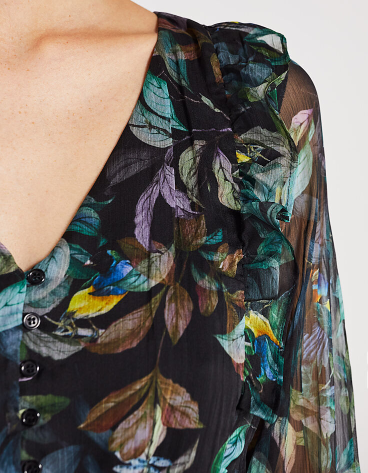 Robe longue imprimé jungle parrots femme