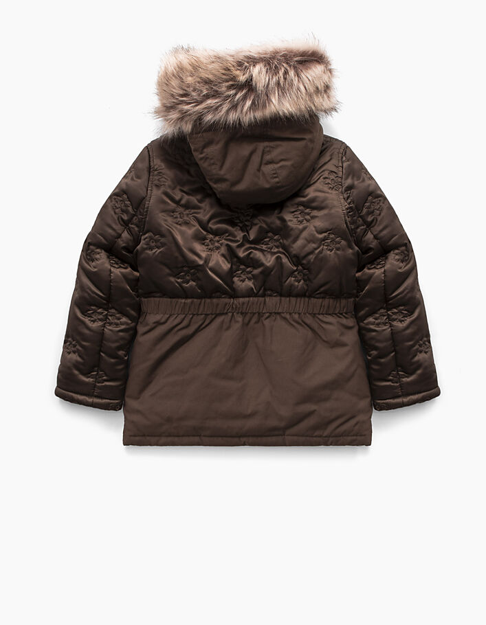 Girls’ khaki 3-in-1 parka with reversible padded jacket
