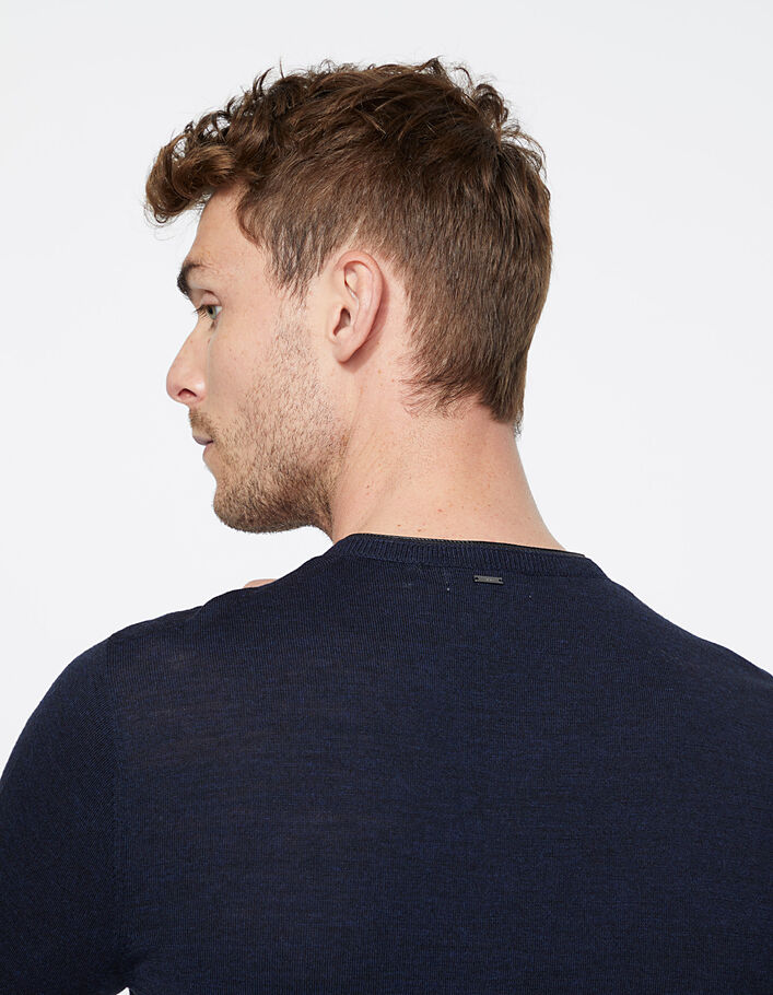 Men’s dark blue button-neck sweater