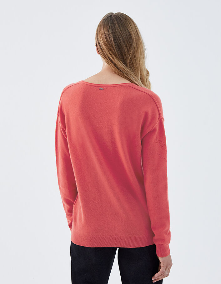 Women’s chevron pointelle pure cashmere sweater