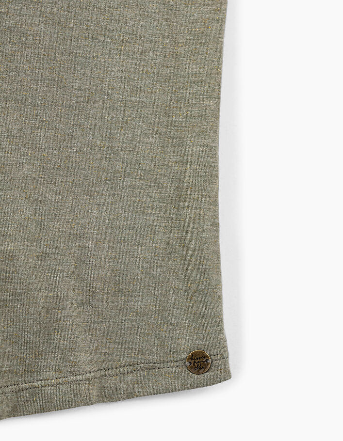 Girls' bronze T-shirt with mesh on shoulders