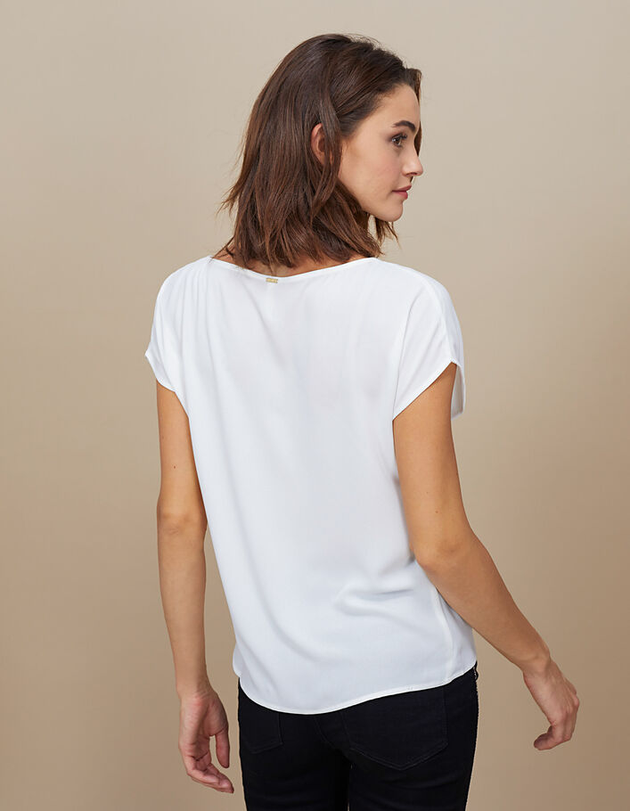 I.Code white scalloped top with embroidery