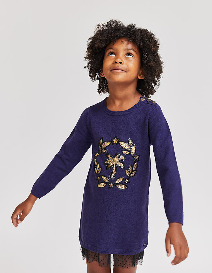 Girls’ inky blue dress IKKS