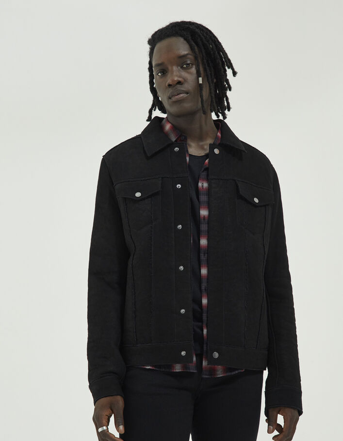 Men’s black nubuck leather jacket