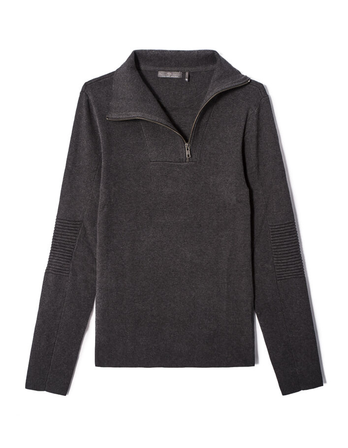 Pull col zippé homme