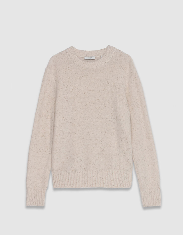 Men's winter beige knit round neck sweater IKKS