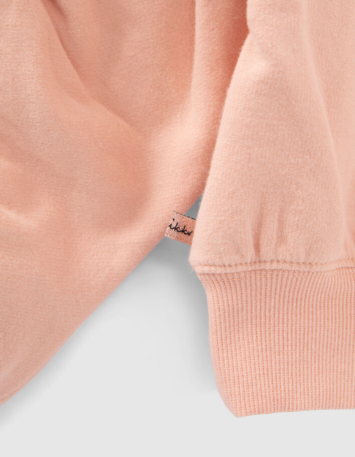 Kaki sweater met kap gefronste mouwen meisjes