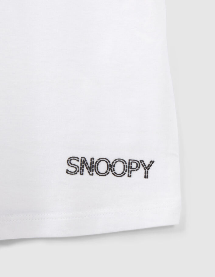 Girls’ off-white cropped T-shirt with SNOOPY image