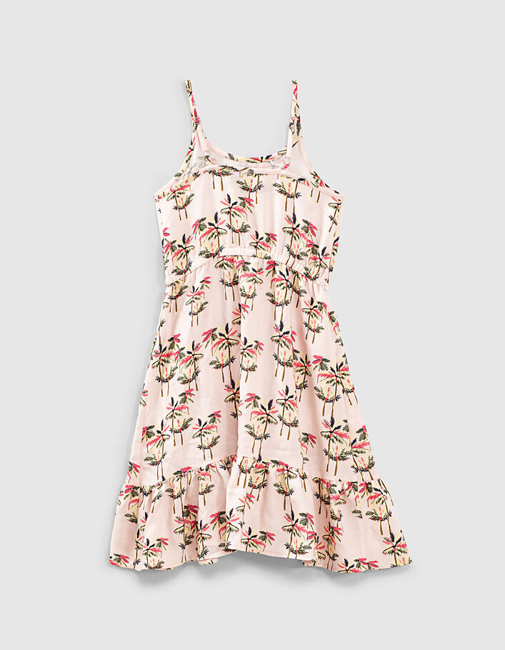 Girls’ pale pink palm-tree print dress