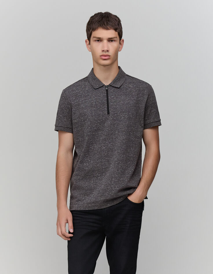 Men's DRY FAST graphite zip polo shirt