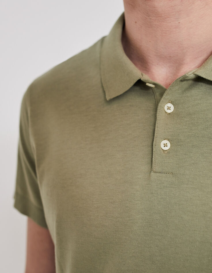 Men’s arid green cotton modal polo shirt