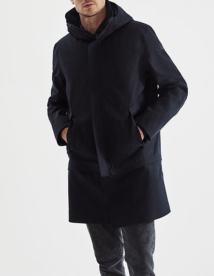 Men’s dark blue WATERPROOF 2-in-1 parka with padded jacket