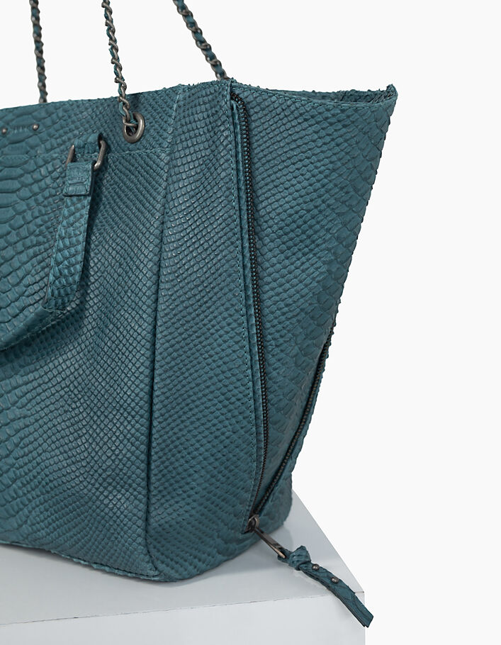 Sac cabas prusse LE 1440 PYTHON PRUSSE en cuir effet reptile femme