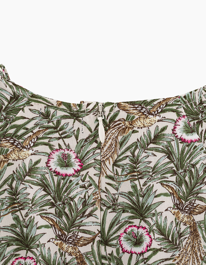 Girls’ ecru jungle print dress