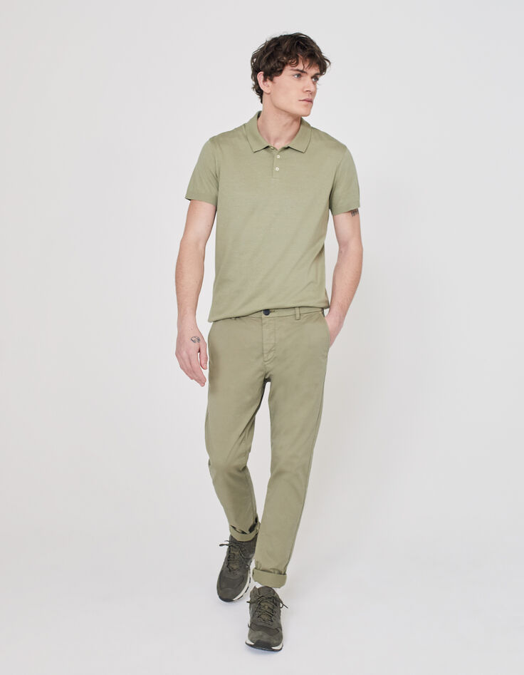 Men’s arid green cotton modal polo shirt