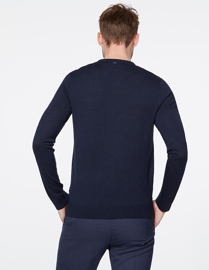 Men’s dark blue button-neck sweater