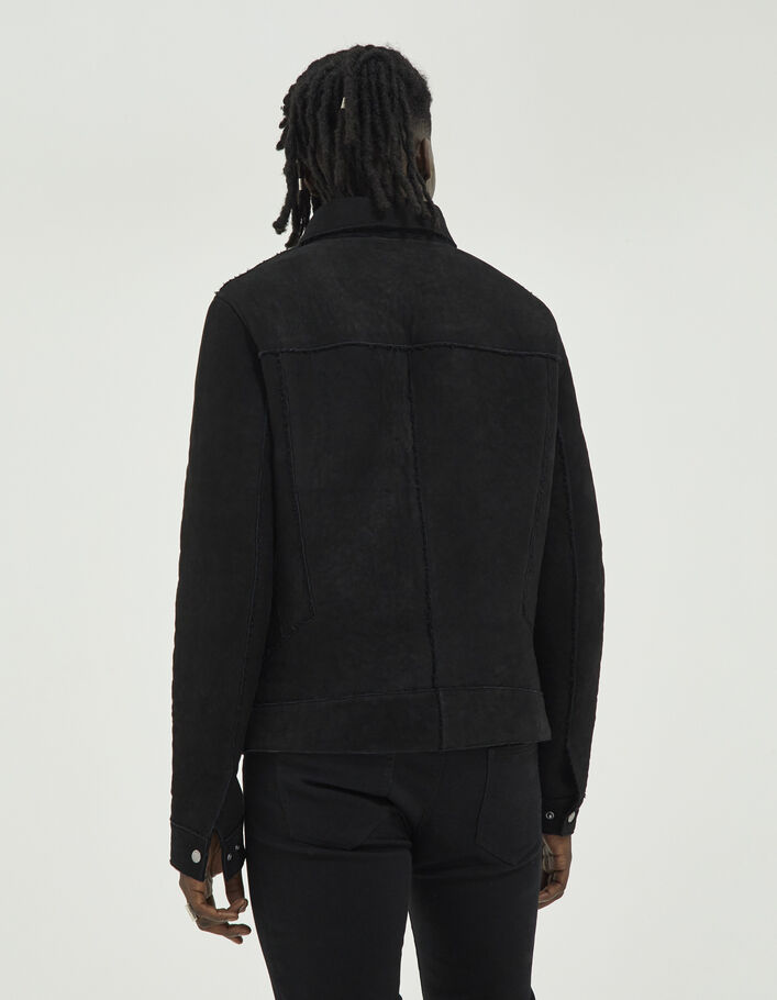 Men’s black nubuck leather jacket