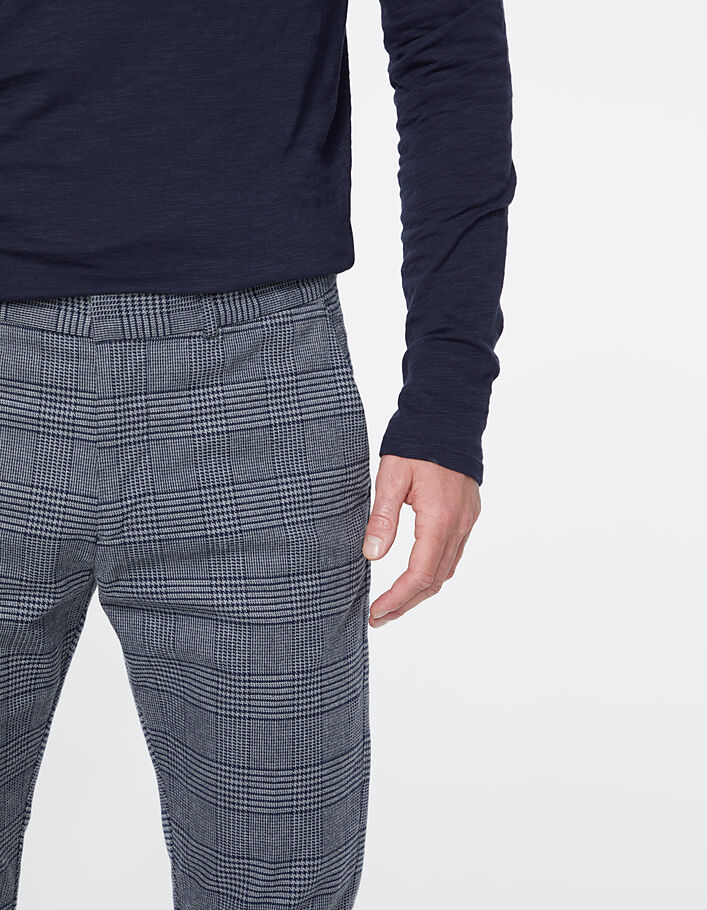 Men’s slate grey Prince of Wales check trousers