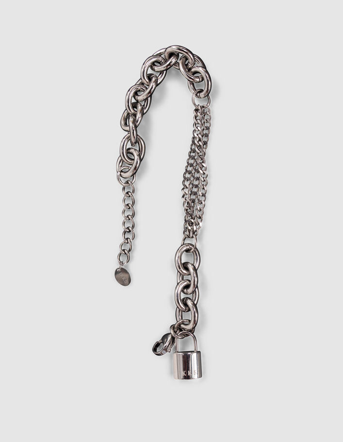 Pulsera mix eslabón marinero y candado mujer