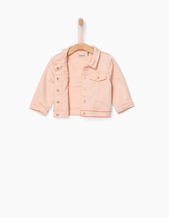 Baby girls' pink jacket with embroidered back